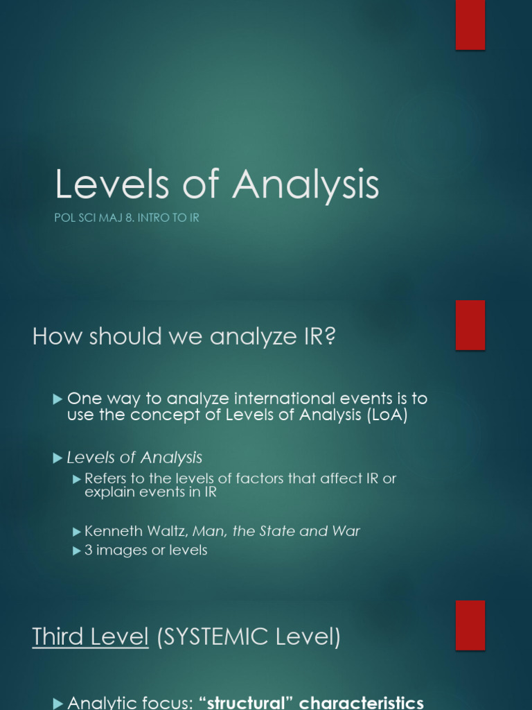 Understanding Levels of Analysis in IR | PDF