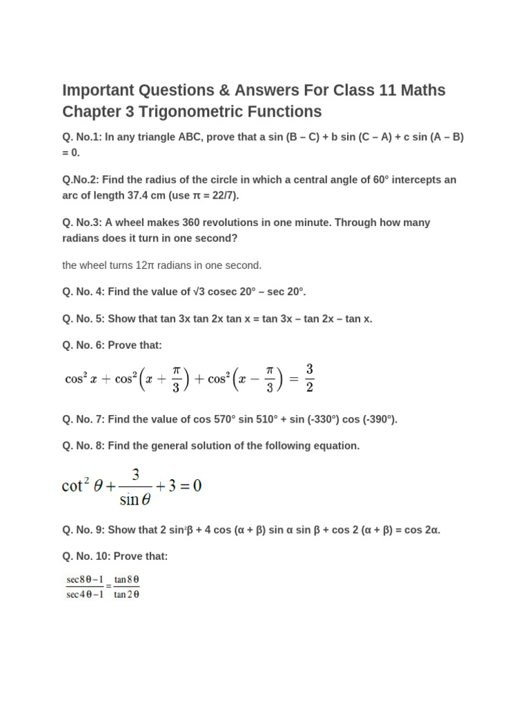 Atharva Trigonometry P1 | PDF