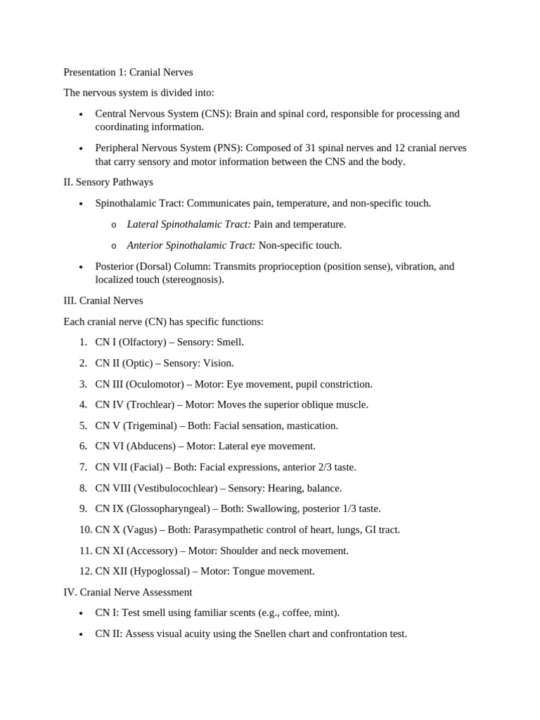 Overview of Cranial Nerves and Eye Anatomy | PDF | Ear | Central ...