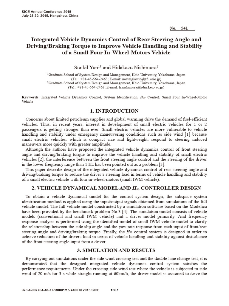 Integrated Control for Small Electric Vehicles | PDF | Steering | Vehicles