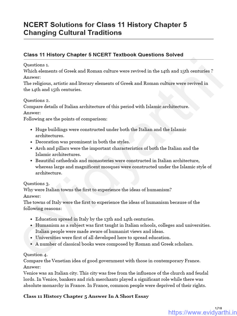 NCERT Class 11 History: Humanism Explained | PDF | Humanism | Renaissance