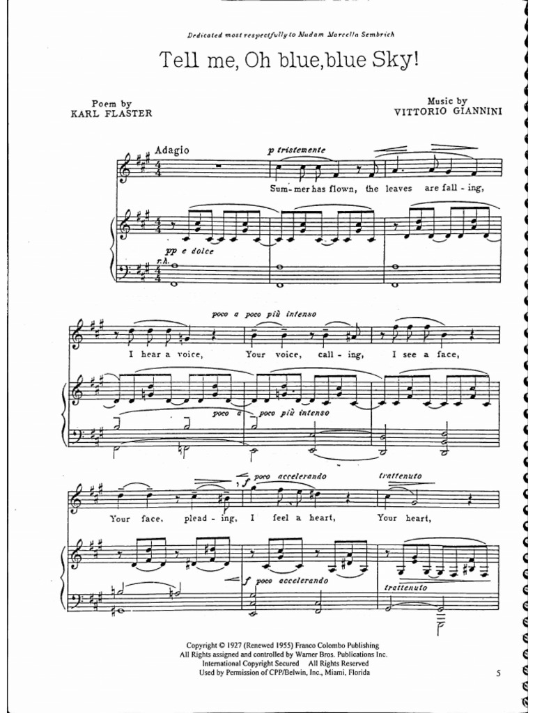 Tell Me o Blue Blue Sky | PDF