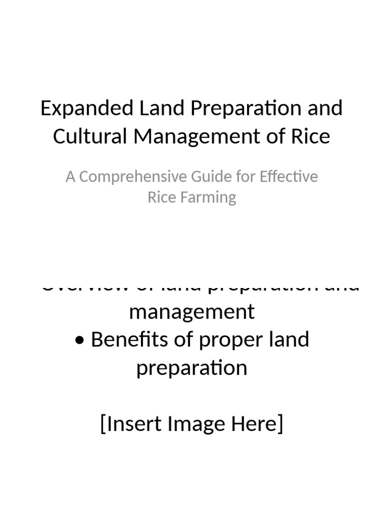Expanded Land Preparation Rice | PDF