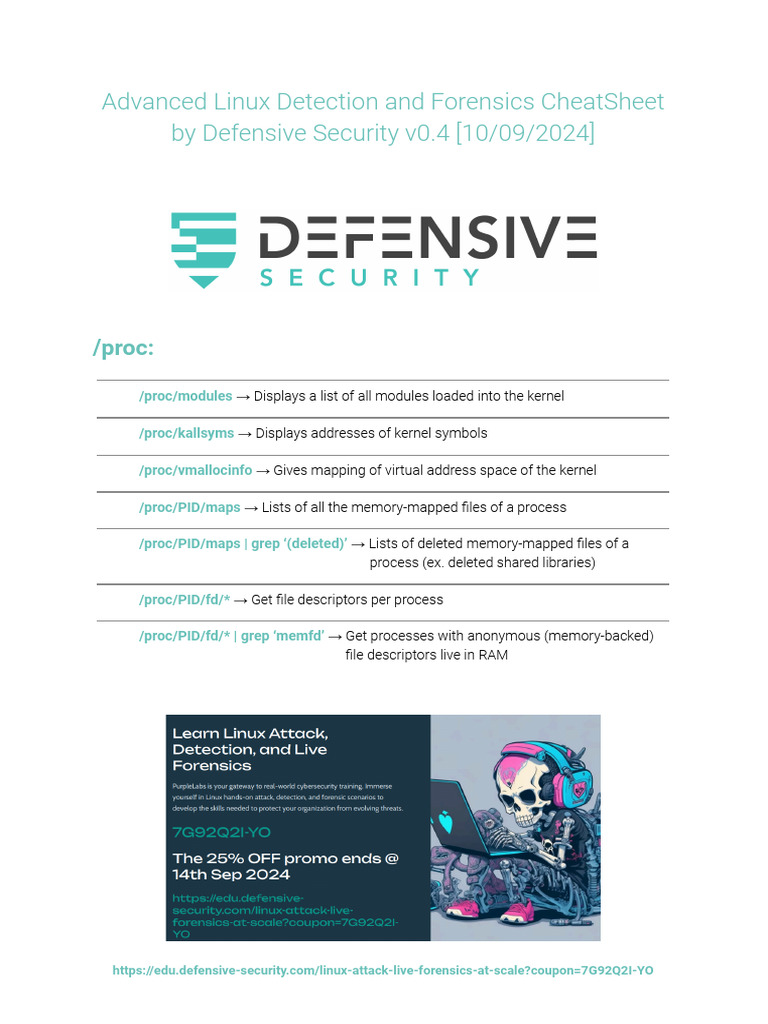 Advanced Linux Detection and Forensics CheatSheet | PDF | Secure Shell | Computer File