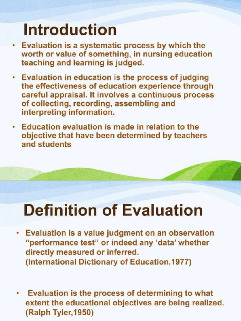Evaluation of Educational Programs - 250129 - 152210 | PDF