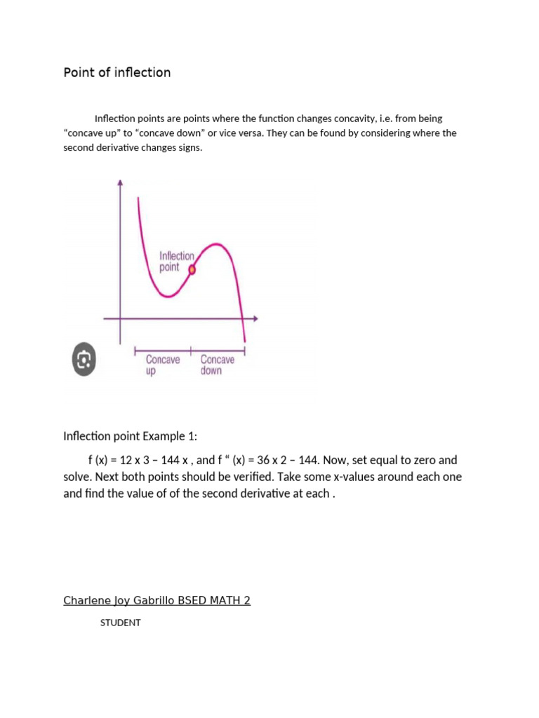 Understanding Inflection Points in Math | PDF