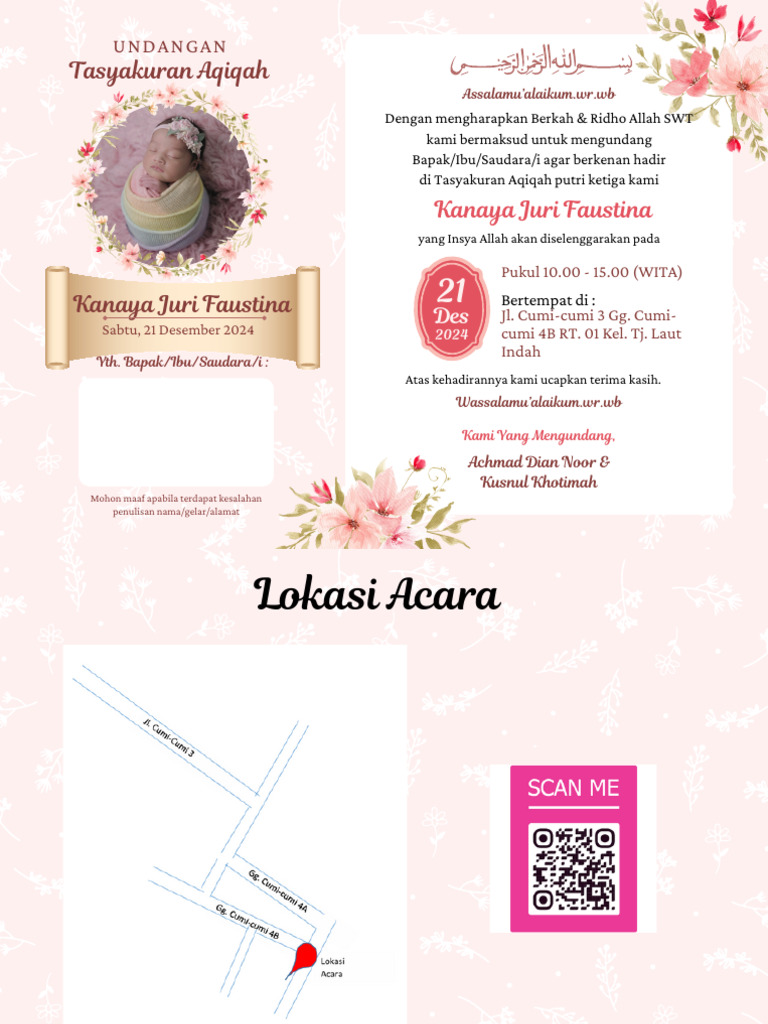 Undangan Aqiqah Kanaya (1) | PDF