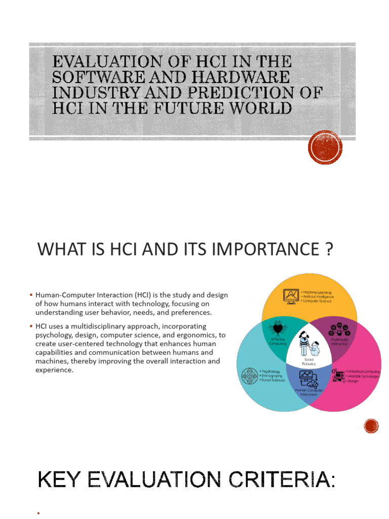 CHAPTER 6 Evaluation of HCI in The Software and Hardware Industry and ...