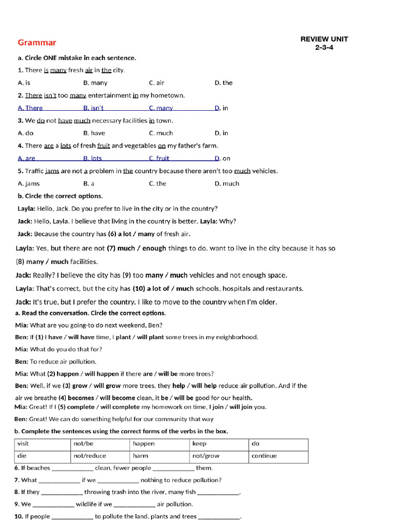 Review Unit 2 3 4 Pdf