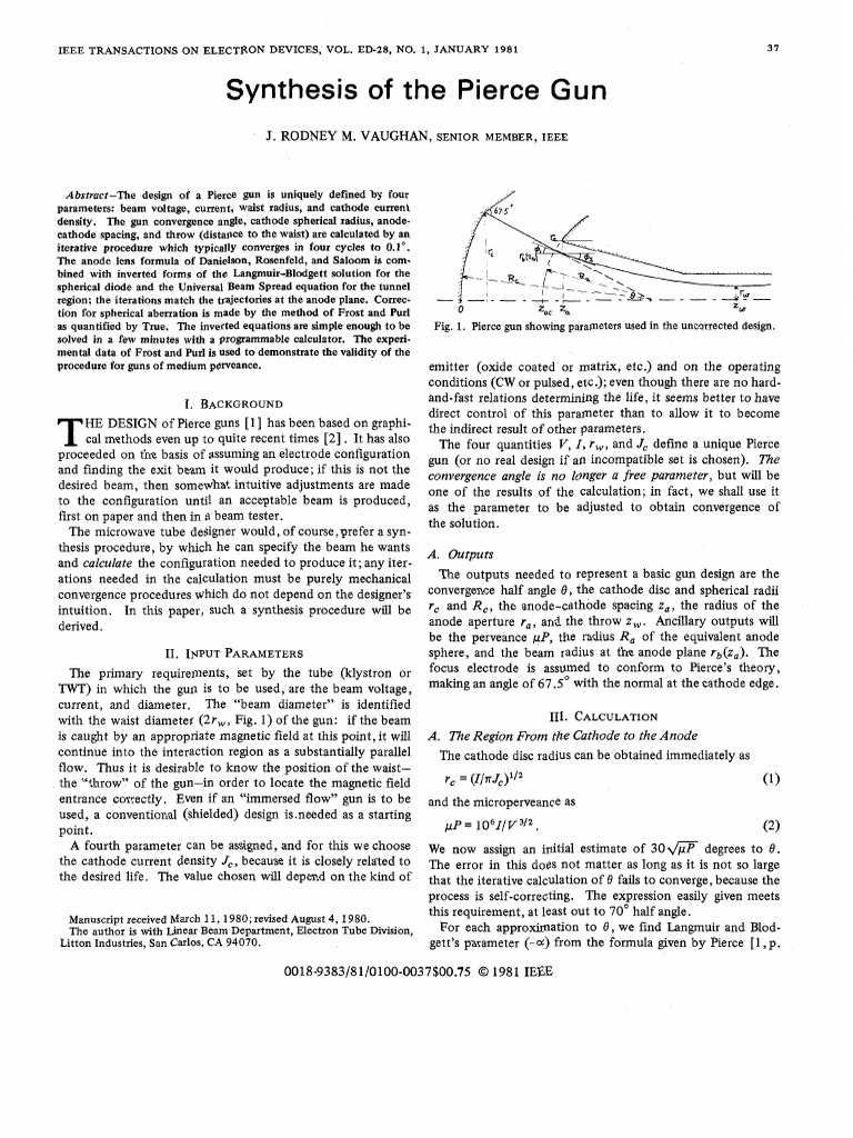 Pierce_Gun | PDF | Cathode | Vacuum Tube