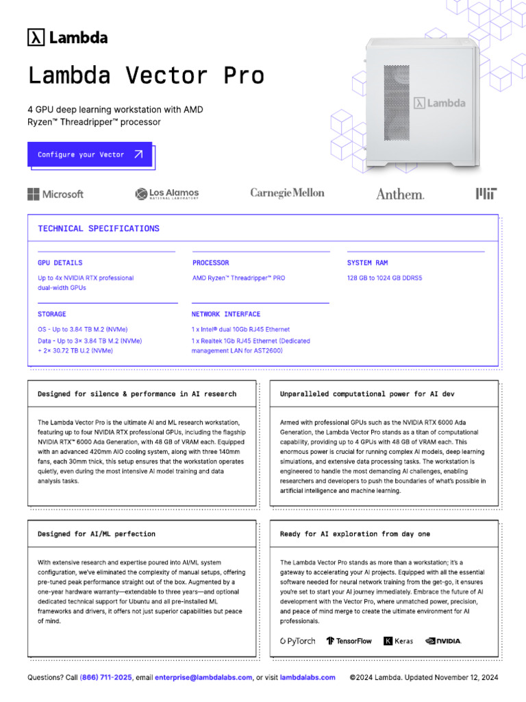Datasheet - Vector Pro - Nov 2024 | PDF | Graphics Processing Unit | Artificial Intelligence