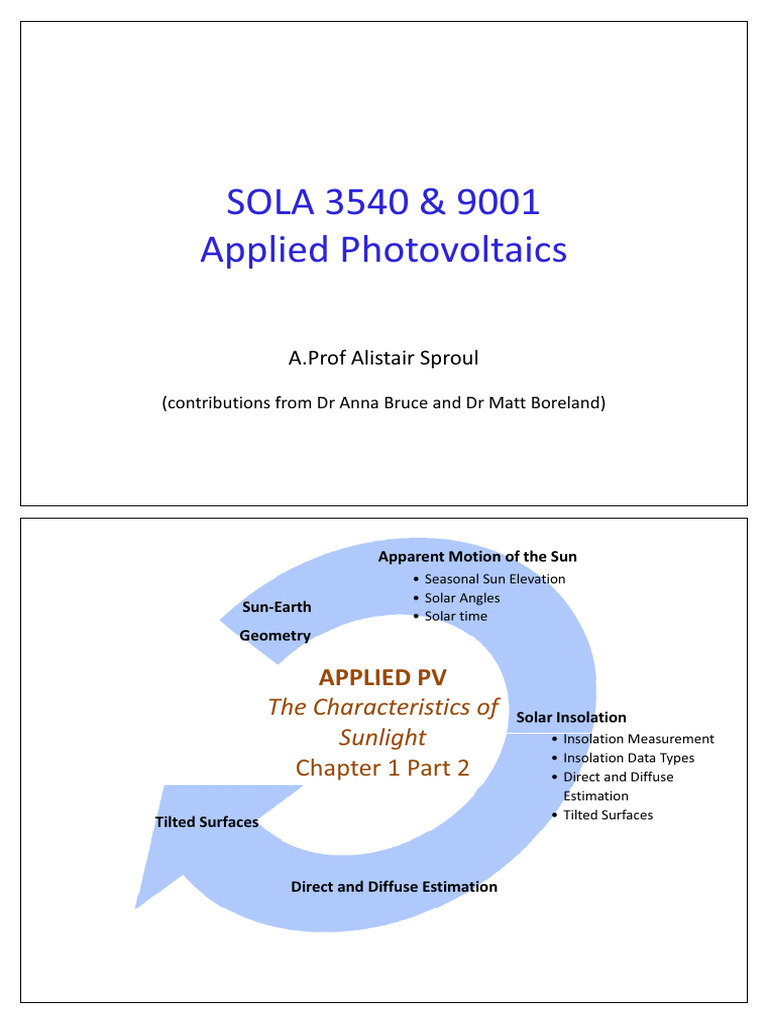 SOLA3540-9001 - Lecture 2 Sunlight | PDF