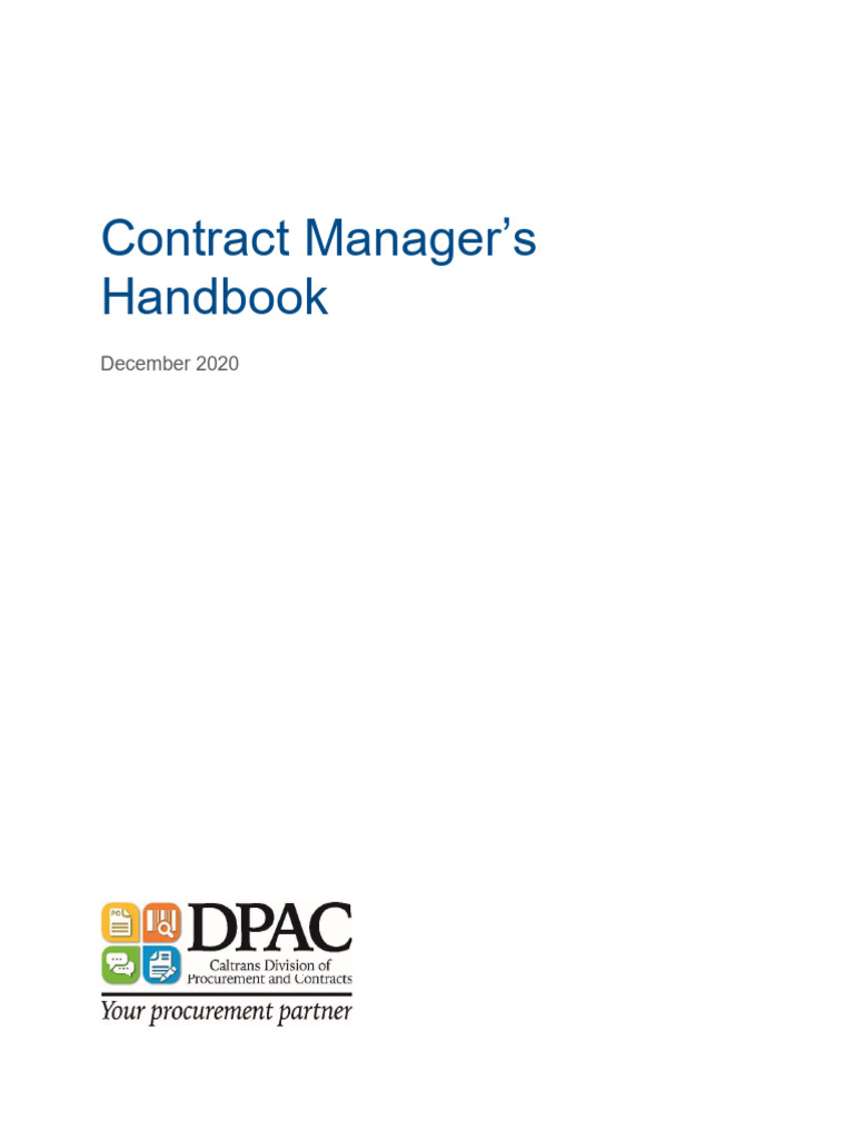 Contractor Manager's Handbook | PDF | Employment | Conflict Of Interest