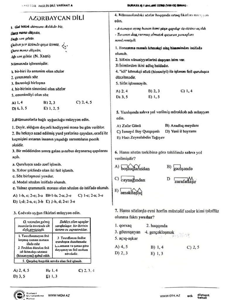 Otk 2 Fevral 2025 9-Cu Sinif | PDF