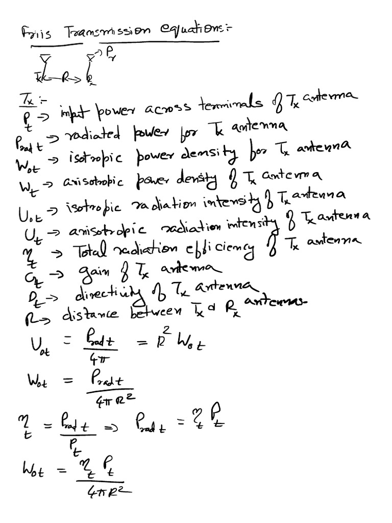 Friis Transmission Equations | PDF
