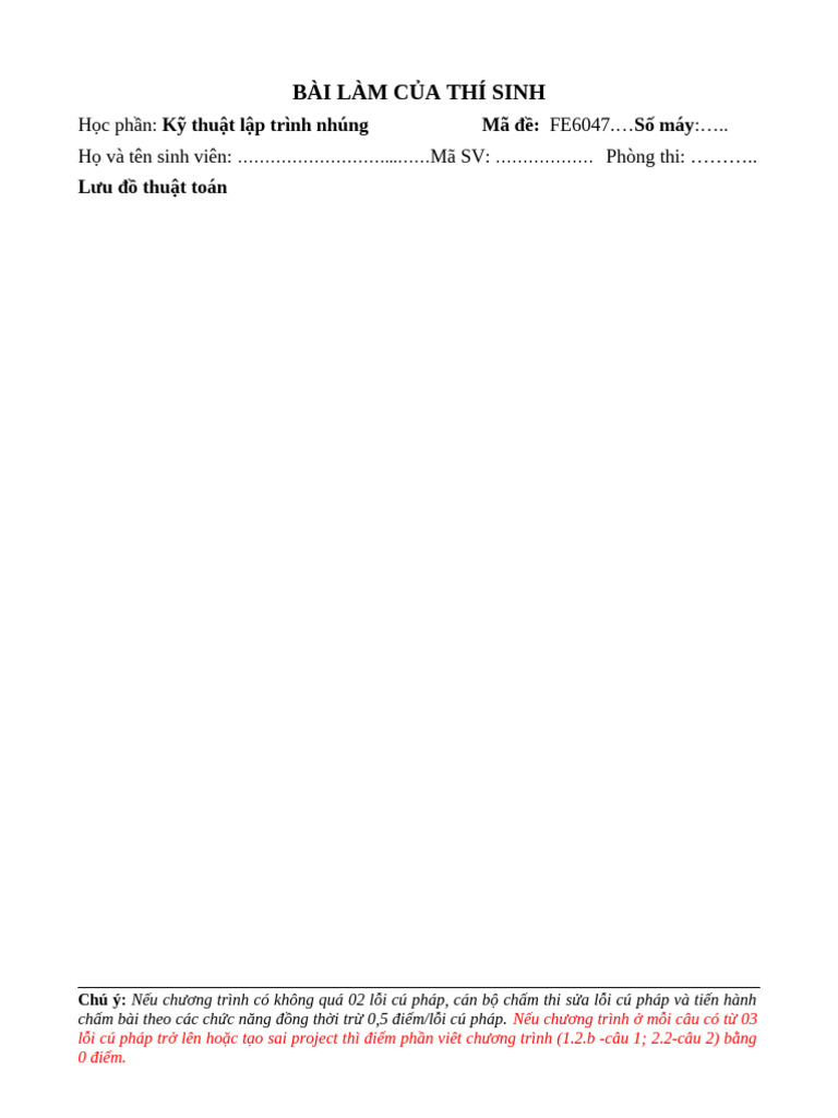 Phieu Cham New | PDF