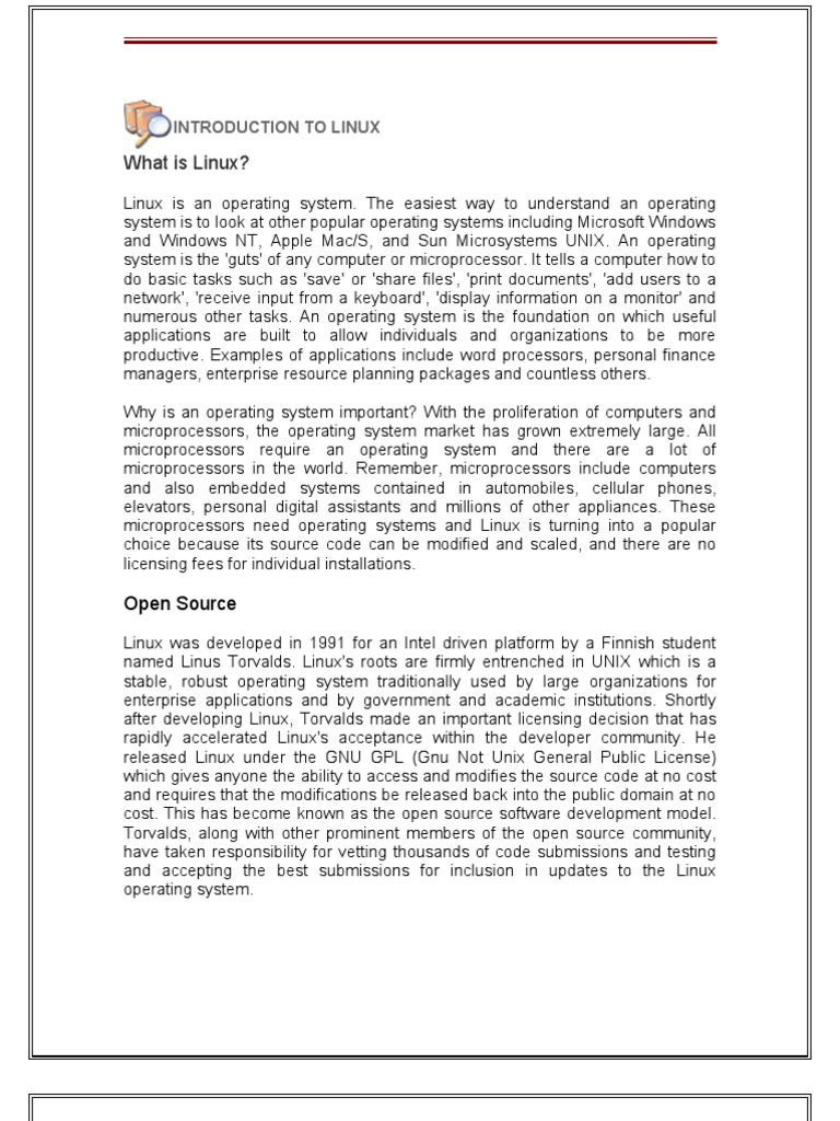 Introduction To Linux | PDF | Linux | Linux Distribution