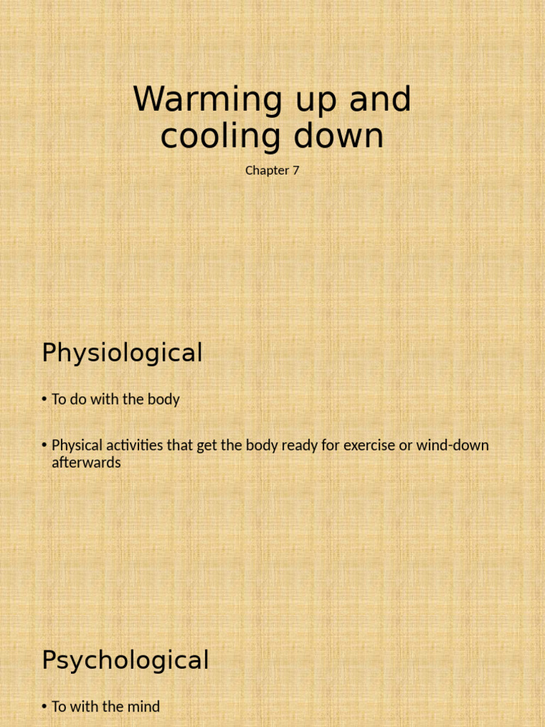 Warming Up and Cooling Down | PDF | Physiology