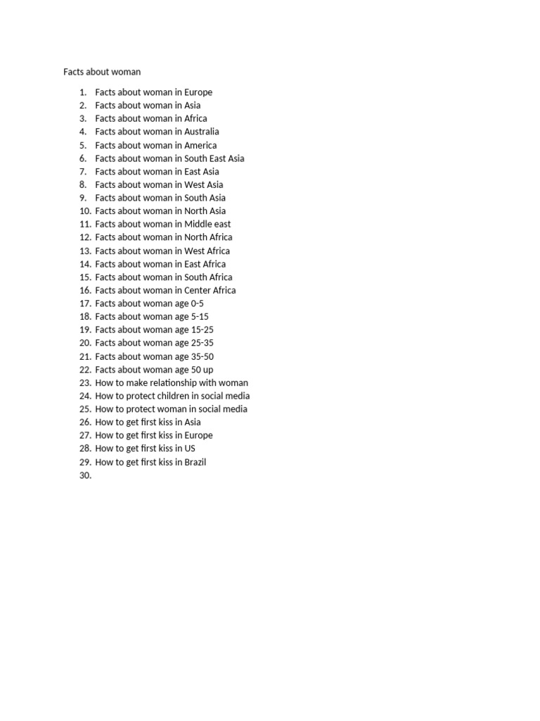 Women's Facts & Social Tips | PDF