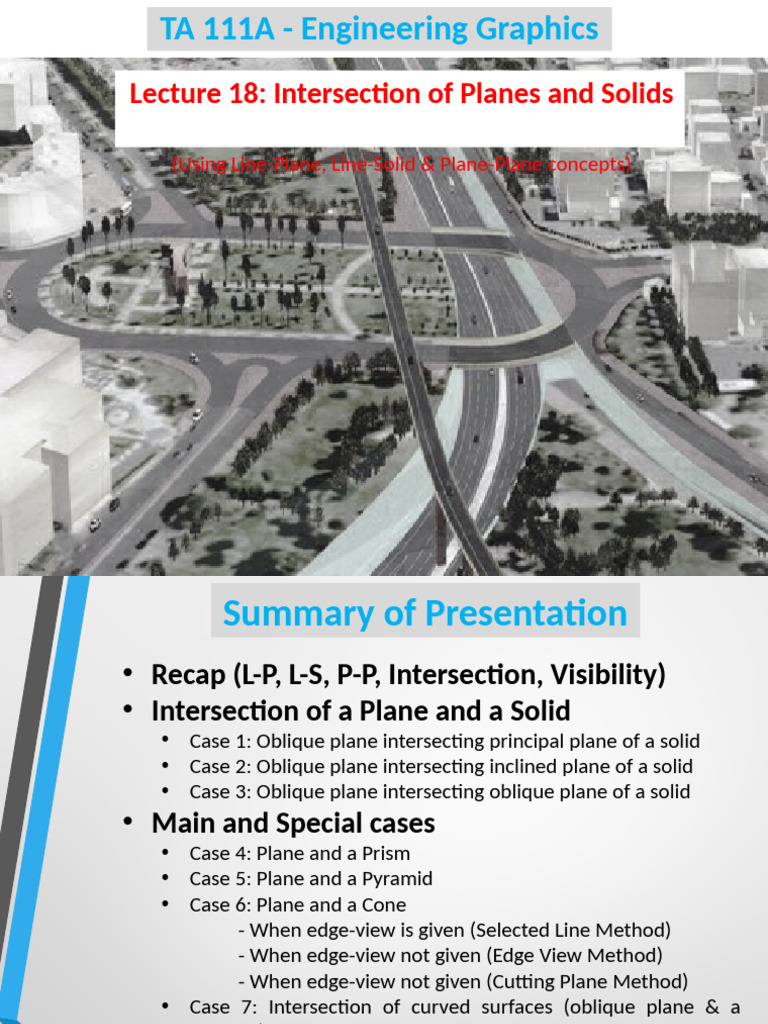 L18 Intersection Of Planes And Solids Pdf Geometric Shapes