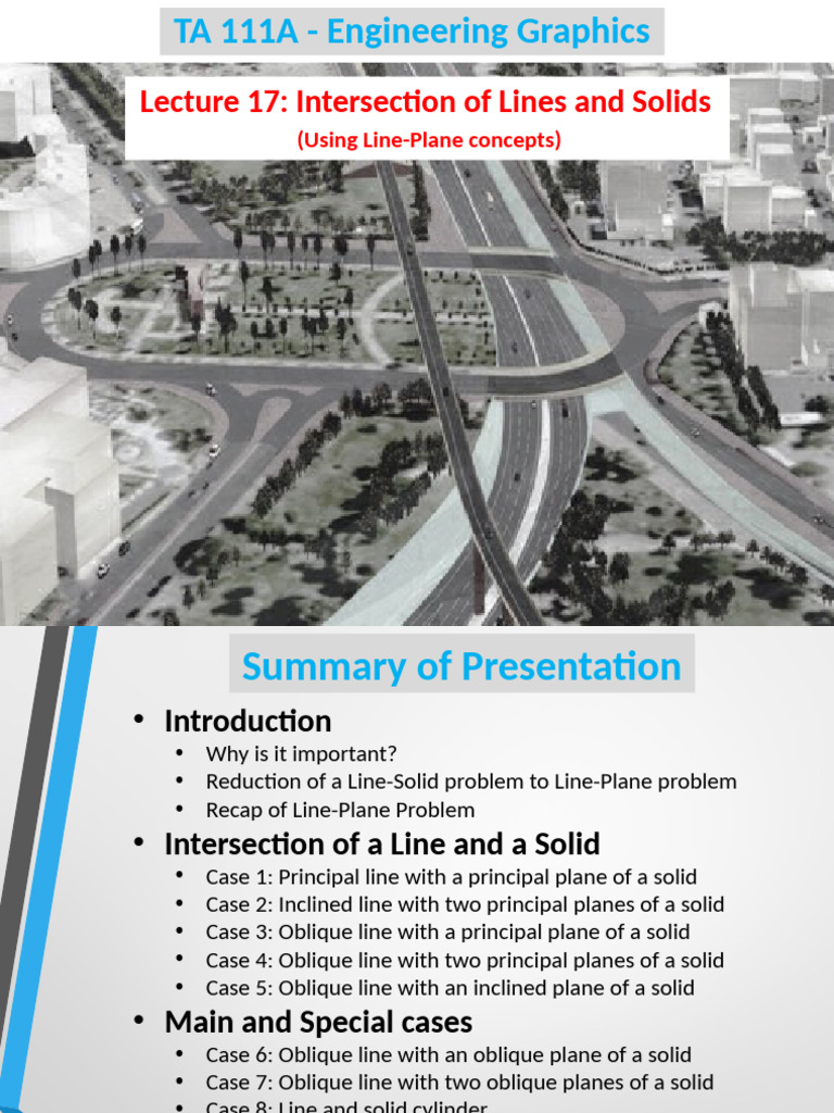 L17_Intersection of Lines and Solids | PDF | Differential Geometry | Geometric Objects