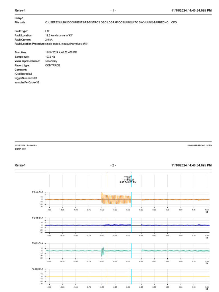 Oscillographic Fault Analysis Report | PDF | Electronics | Electrical ...