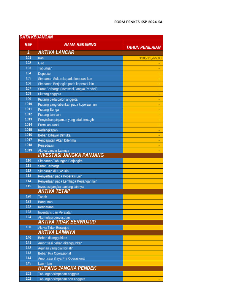 Format Pengisian Data Penkes KSP 2024 | PDF