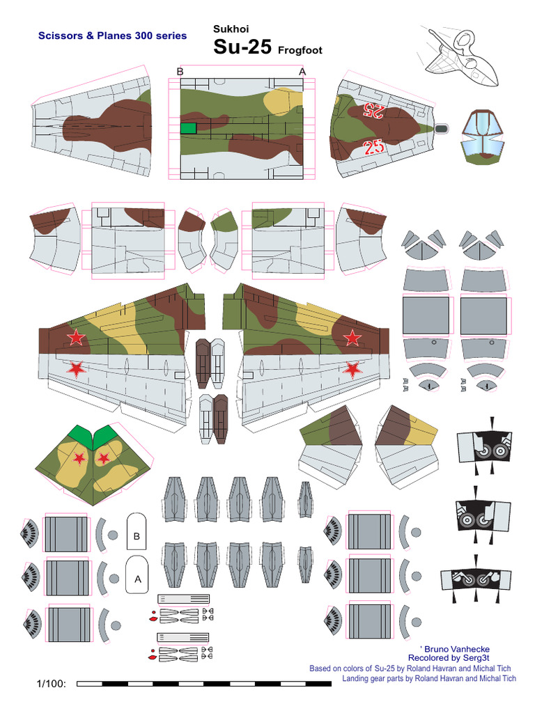 1-100 Su-25 Frogfoot 1-100 Scissors and Planes | PDF