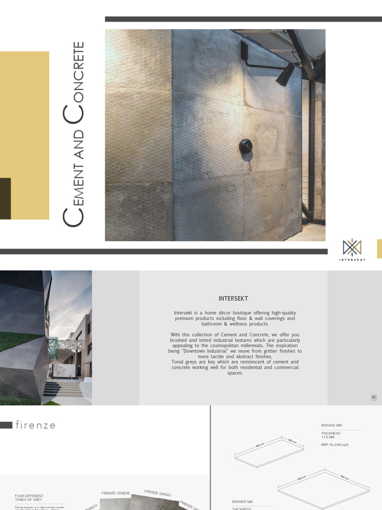 INTERSEKT Cement & Concrete Tiles Catalogue | PDF | Civil Engineering | Building