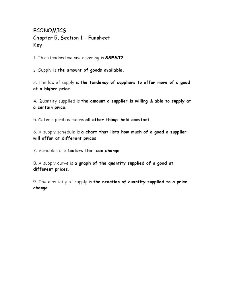 Economics Supply Concepts | PDF