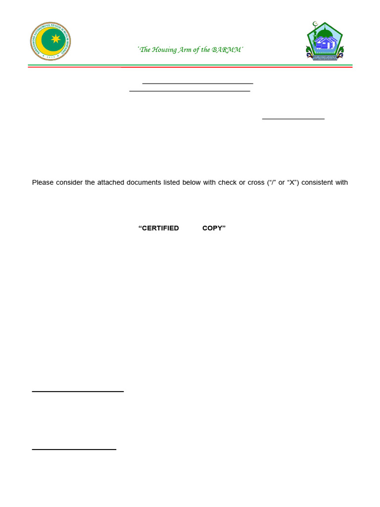 BARMM Housing Project Registration Guide | PDF | Affidavit
