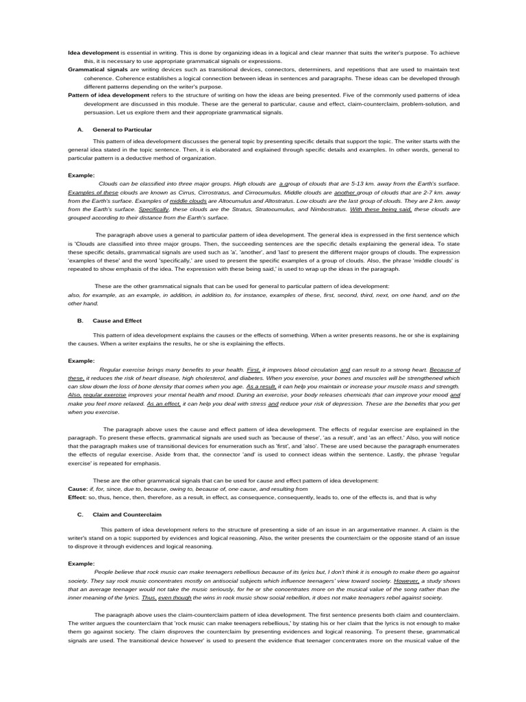 Grammatical-Signals-Handouts | PDF | Cloud