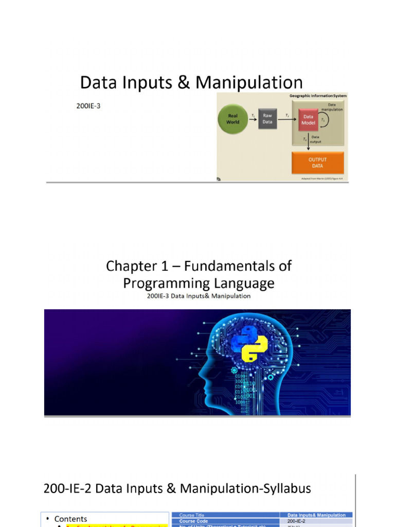 Data Input and Manuplation_Cha 1_Chap2 | PDF