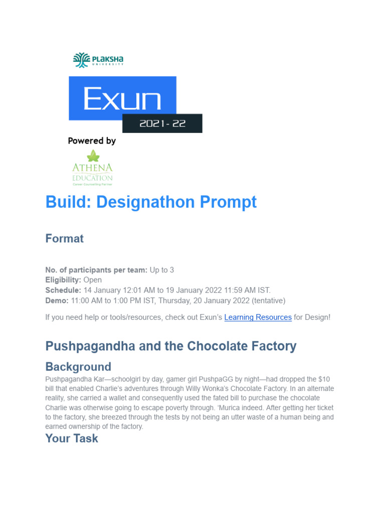 Exun 2021 Designathon | PDF