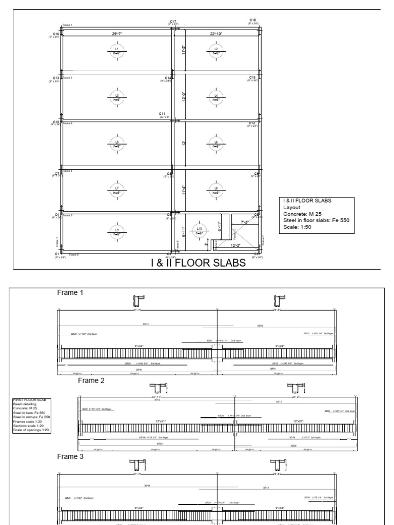 First and Second Floor Beam and Slab Drawings | PDF | Building ...