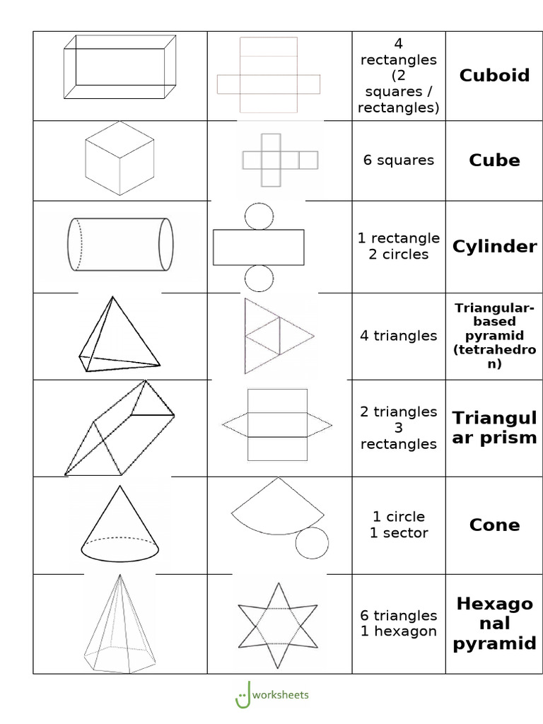 3D Shape Nets Sorting Activity | PDF