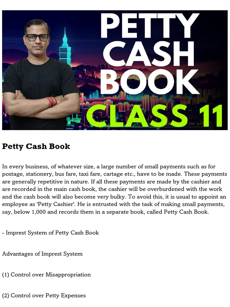 Understanding Petty Cash Book Management | PDF