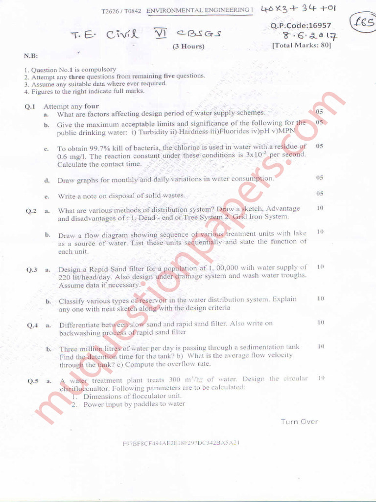 Te-civil Sem6 Ee1 May17 | PDF