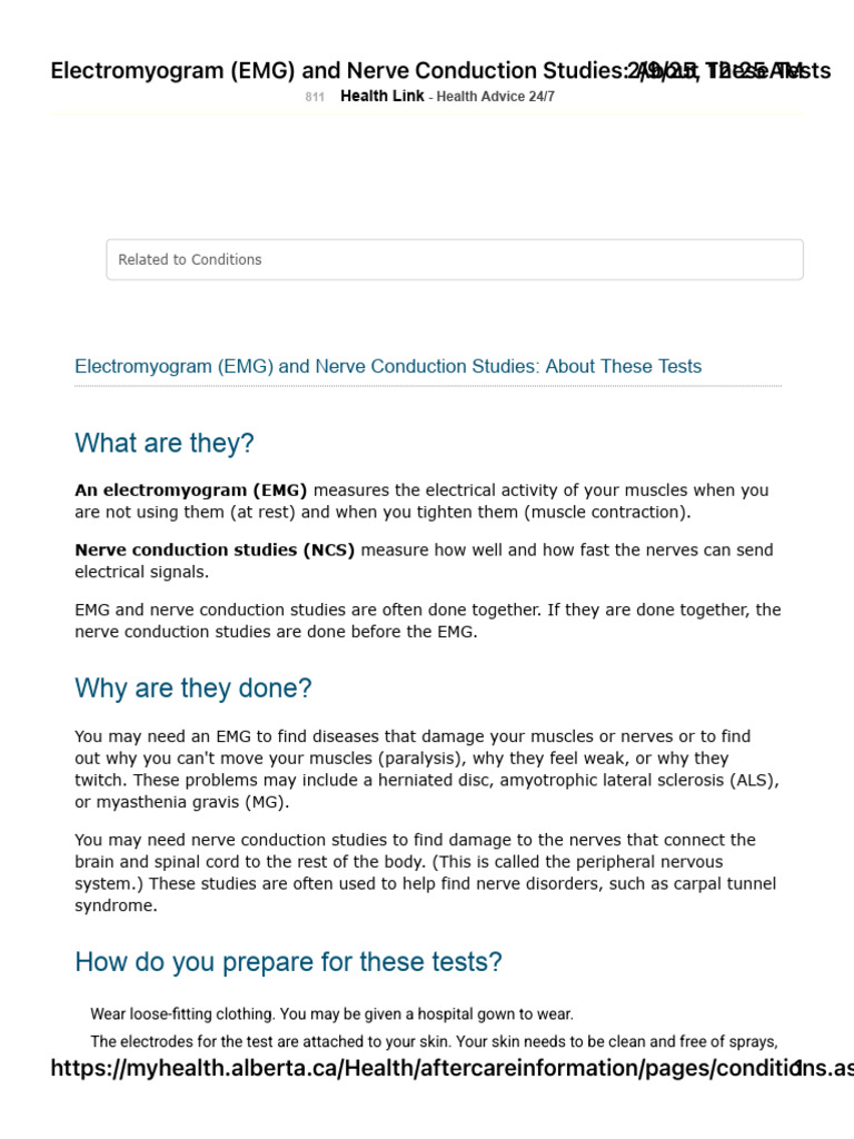 EMG and Nerve Conduction Studies Guide | PDF | Electromyography ...