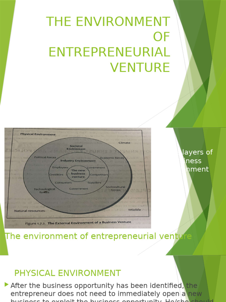 The Environment of Entrepreneurial Venture | PDF | Entrepreneurship ...