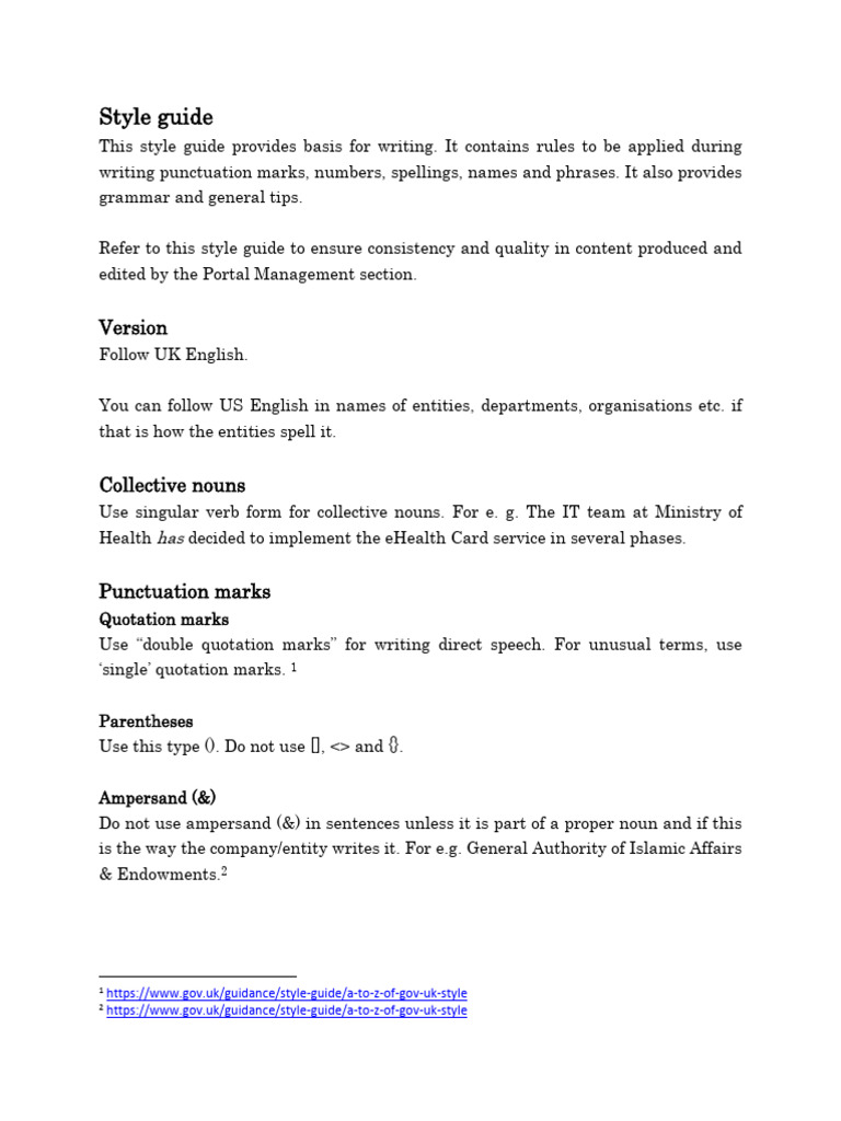 English Style Guide | PDF | United Arab Emirates | Linguistic Morphology