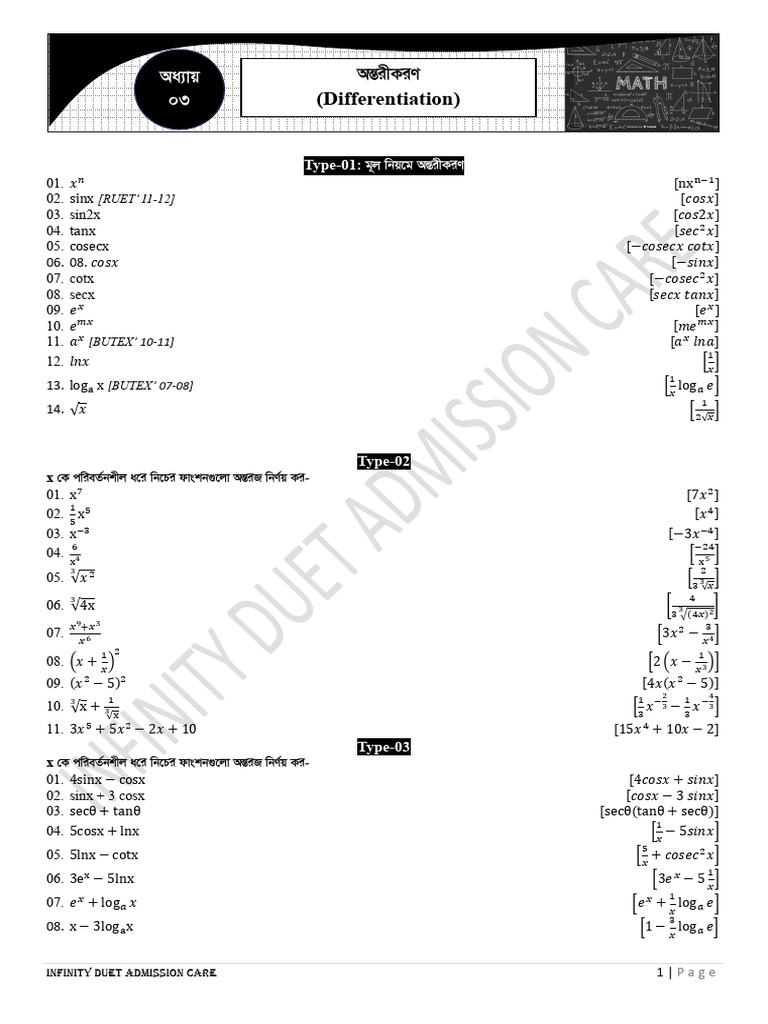 Differentiation Techniques in Mathematics | PDF