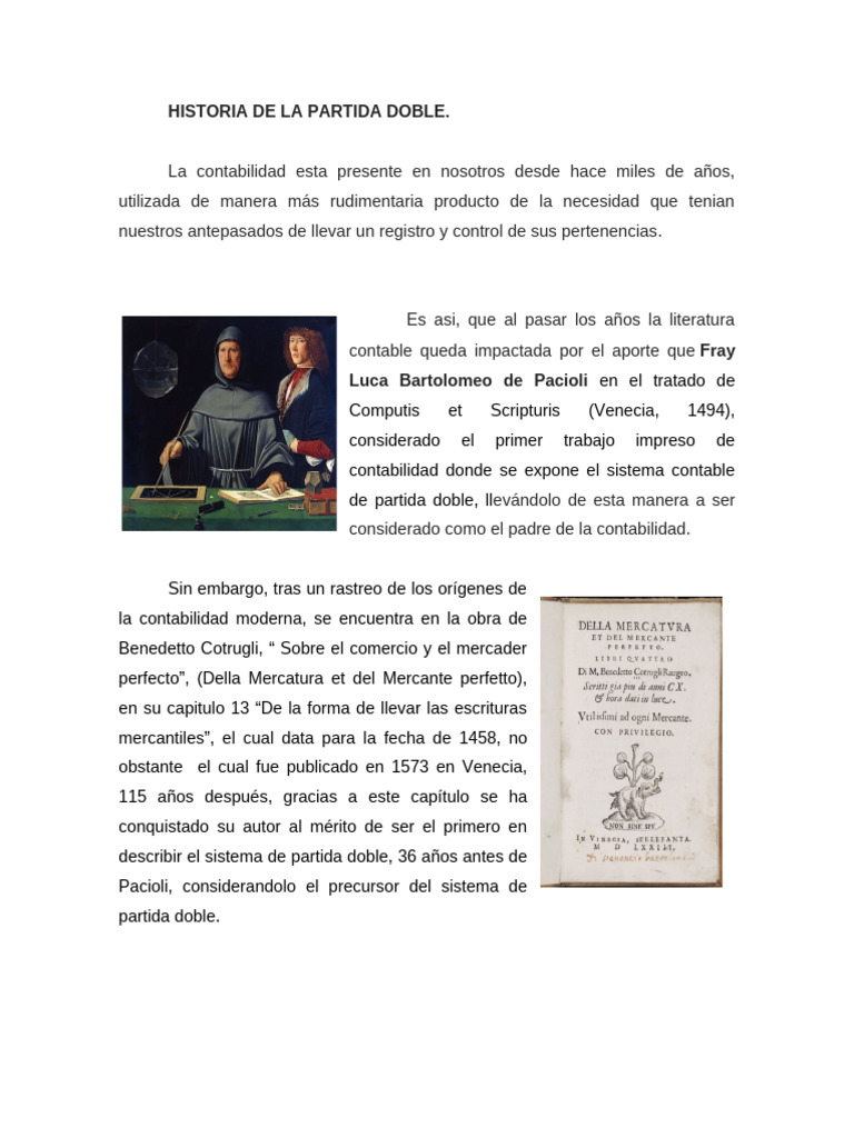 Orígenes de la Partida Doble en Contabilidad | PDF