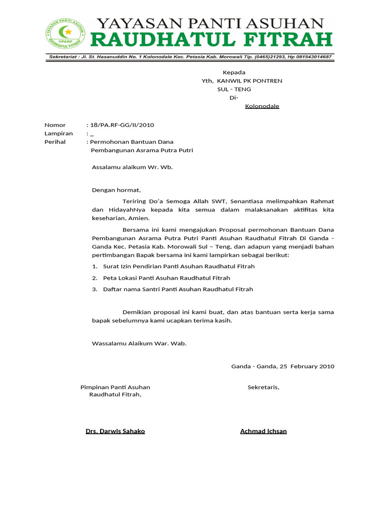 Proposal Bantuan Asrama | PDF