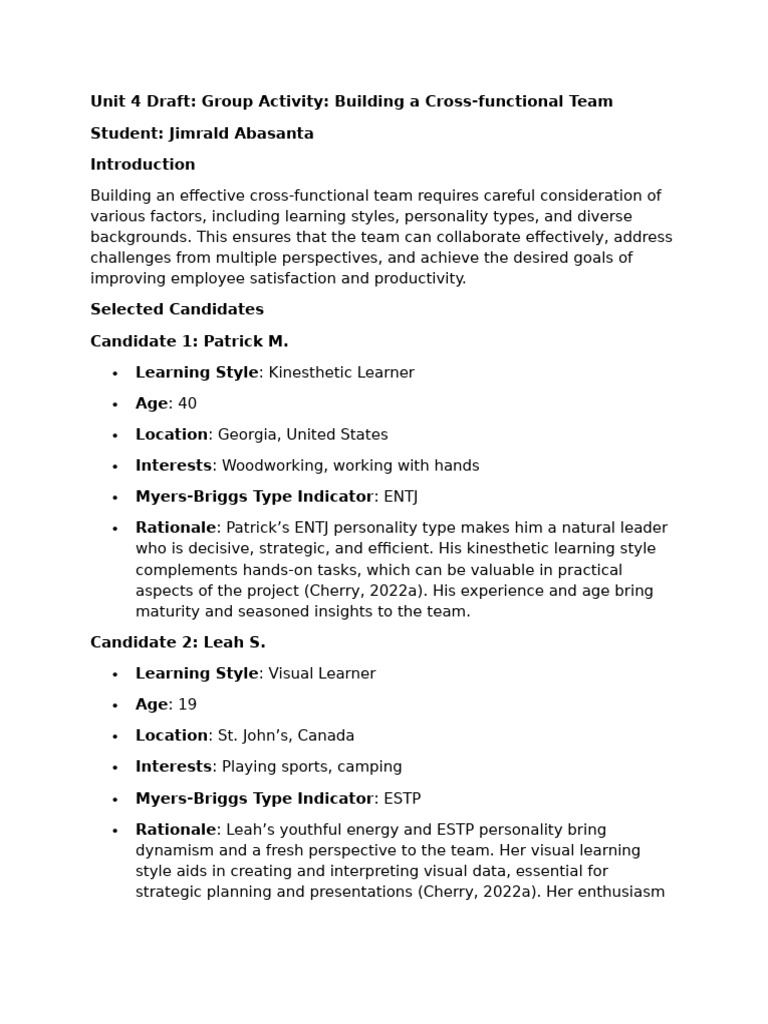 Building A Cross Functional Team Pdf Learning Styles Learning