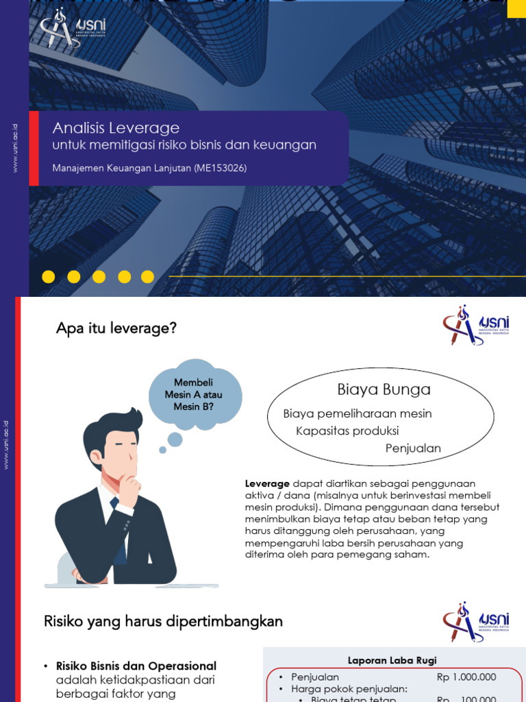 Manajemen Keuangan Lanjutan - Analisis Leverage | PDF