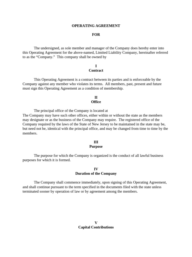 sample-operating-agreement---llc | PDF | Liquidation | Debt