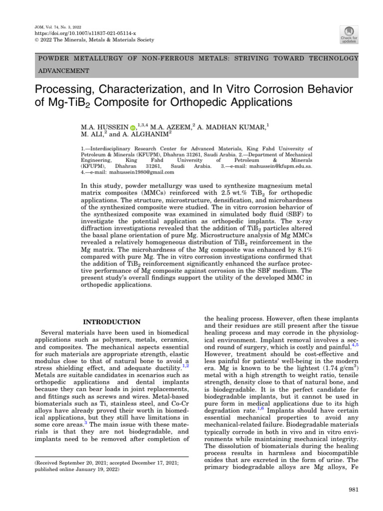 s11837-021-05114-x | PDF | Materials | Physical Sciences