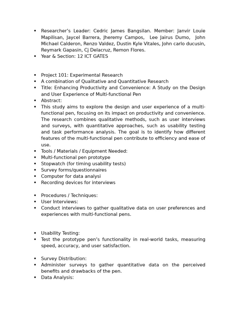 Experimental Research | PDF | Usability | Qualitative Research