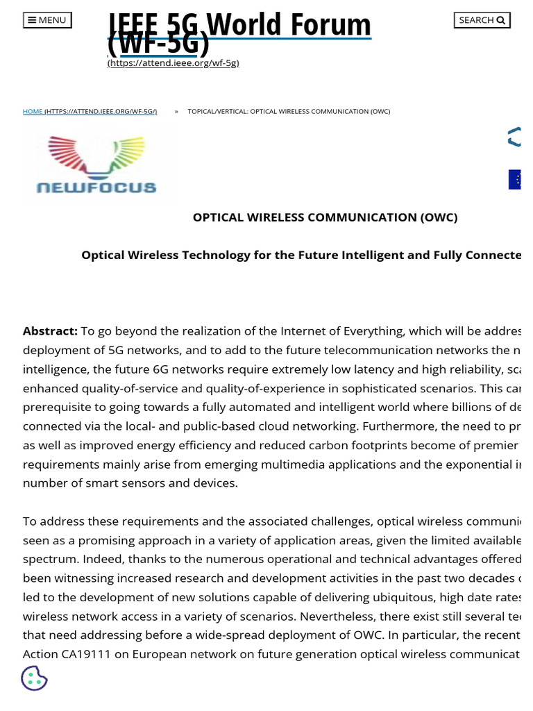 Topical - Vertical - OPTICAL WIRELESS COMMUNICATION (OWC) - IEEE 5G ...